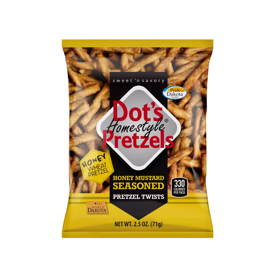 DOT'S HOMESTYLE PRETZELS Honey Mustard Seasoned Pretzel Twists, 2.5 oz bag