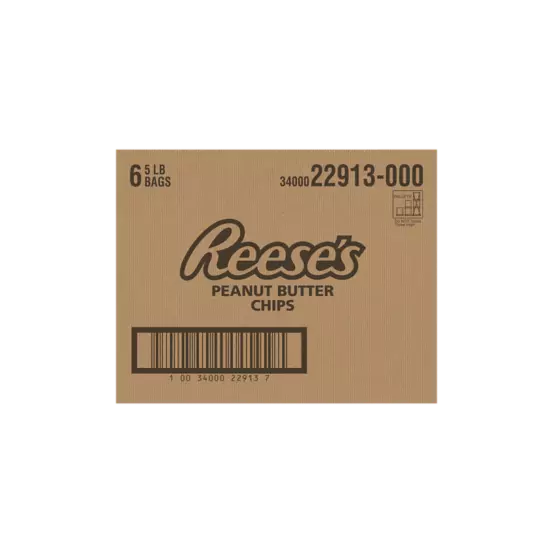 Reeses Peanut Butter Chips 30 Lb Box 6 Bags