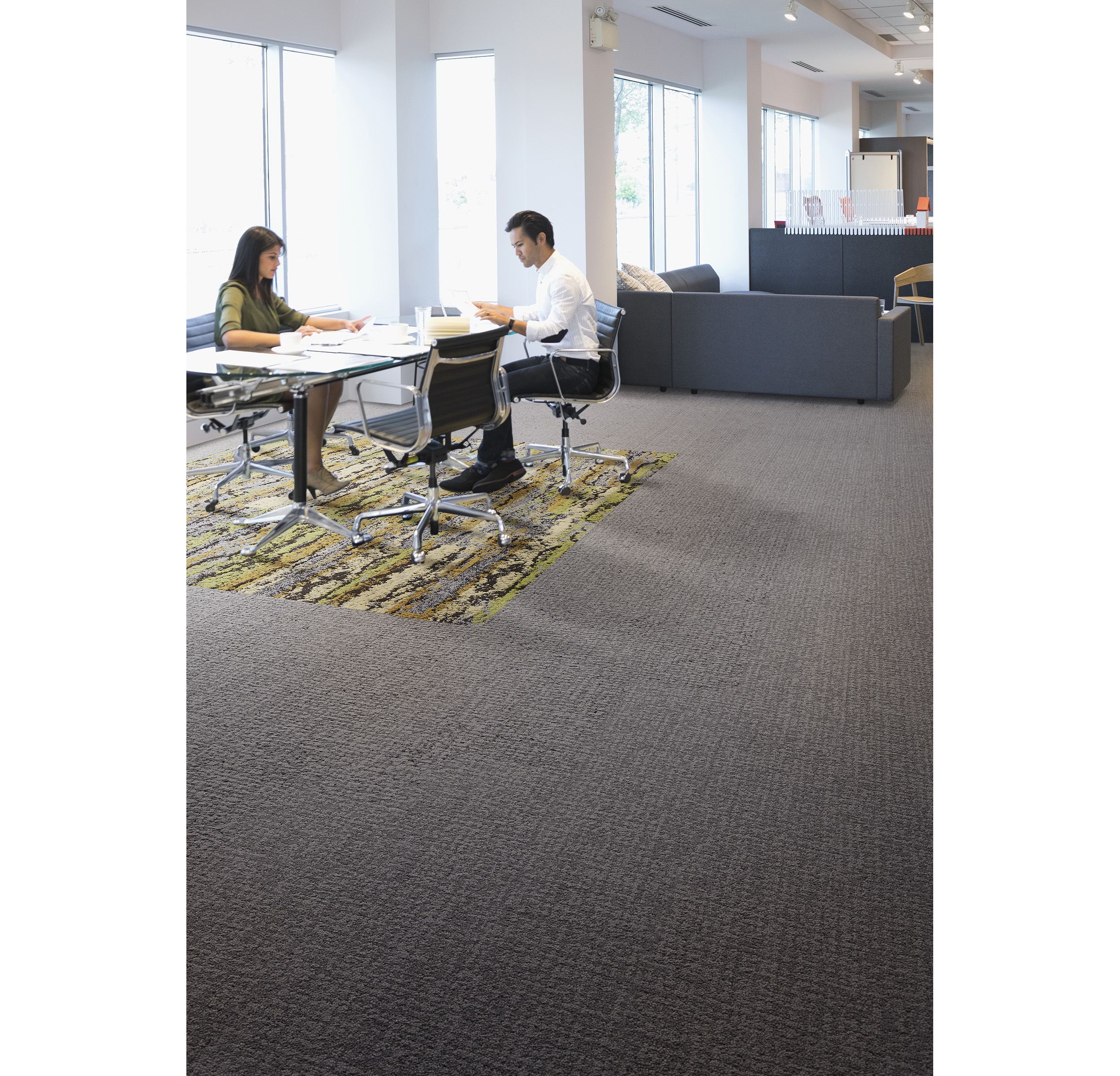 Merged Hues: Biosphere Collection Carpet Tile by Interface