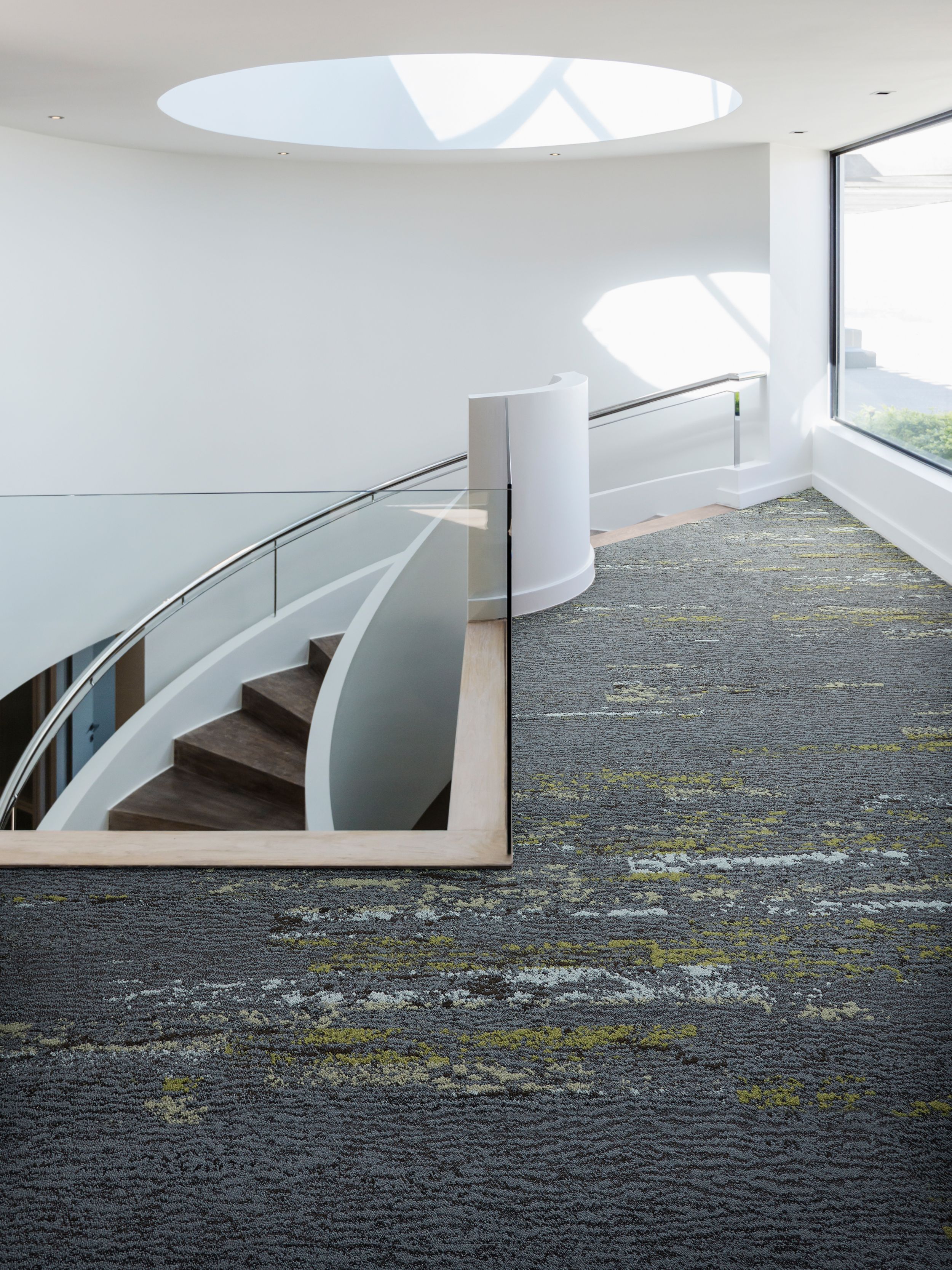 Stippled Hues: Biosphere Collection Carpet Tile by Interface