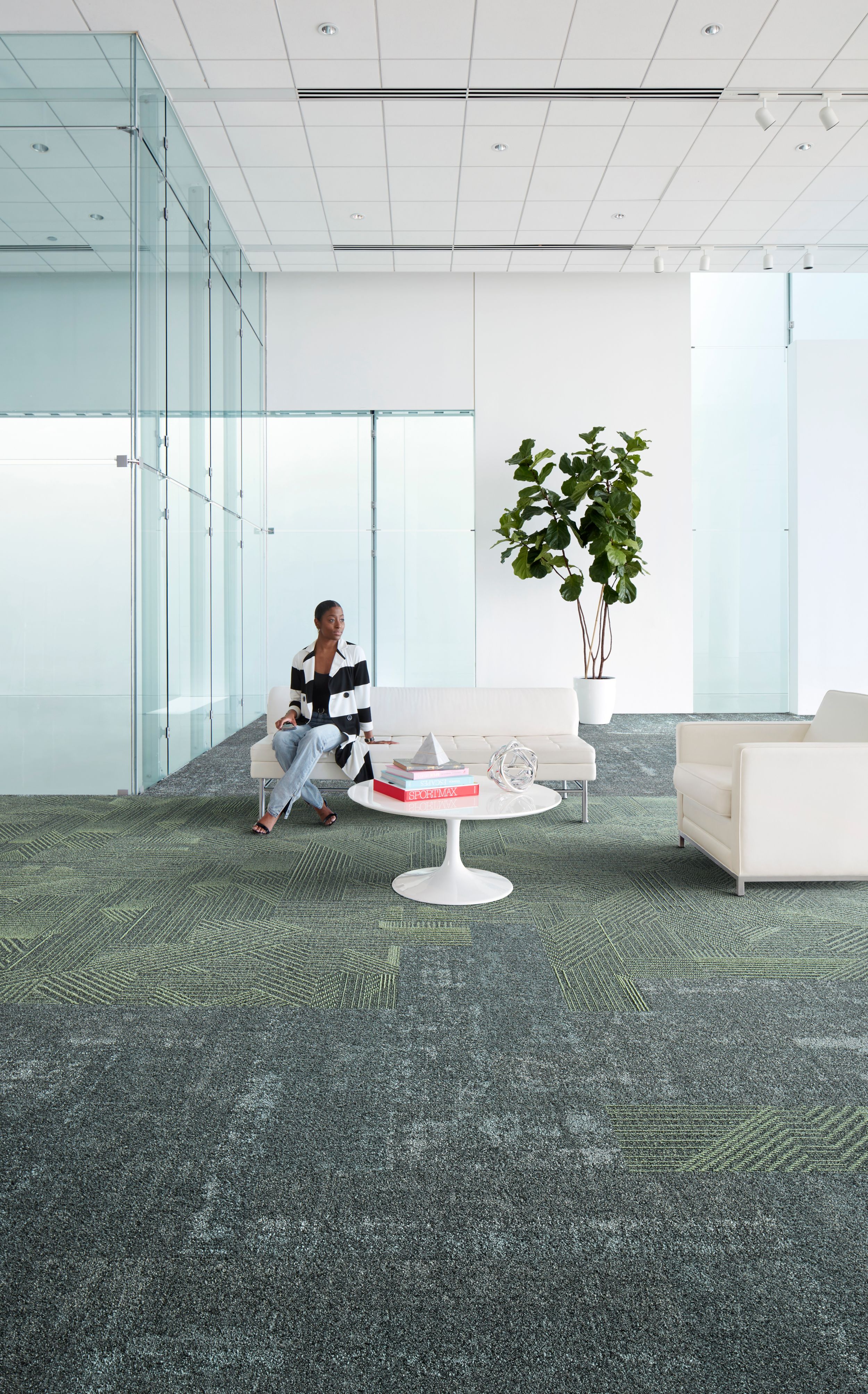 Play The Angle: Rising Signs Collection Carpet Tile by Interface
