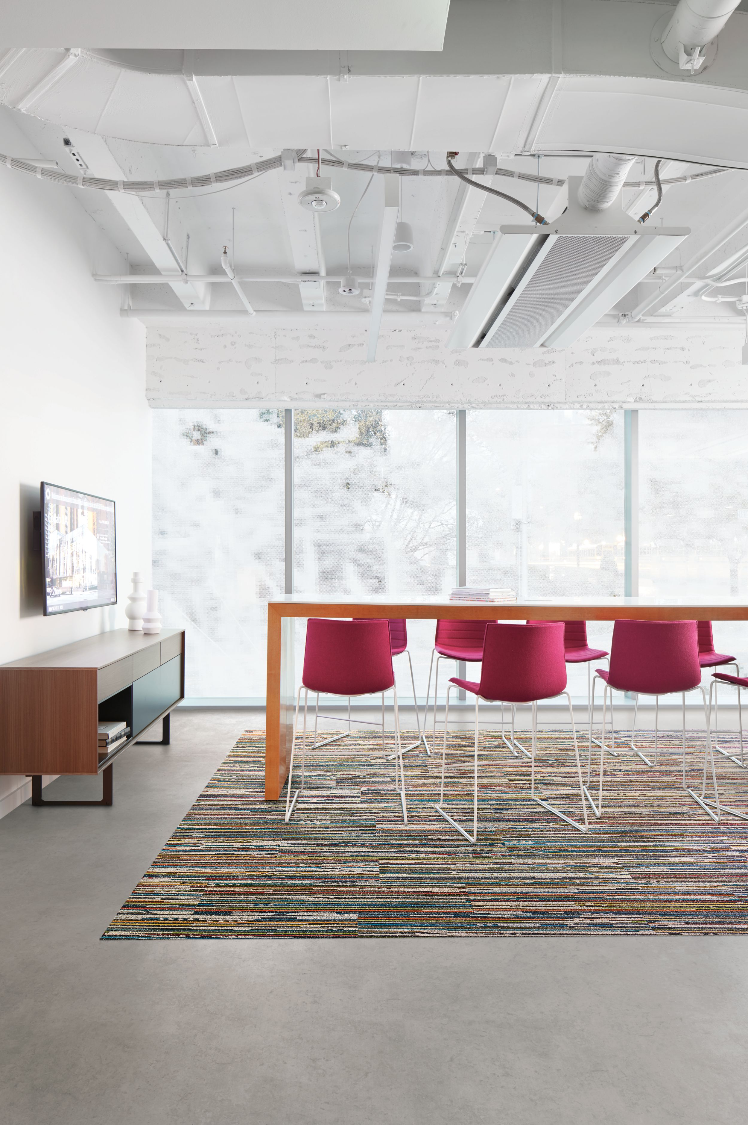 Video Spectrum: Simple Abstraction Collection Carpet Tile by Interface