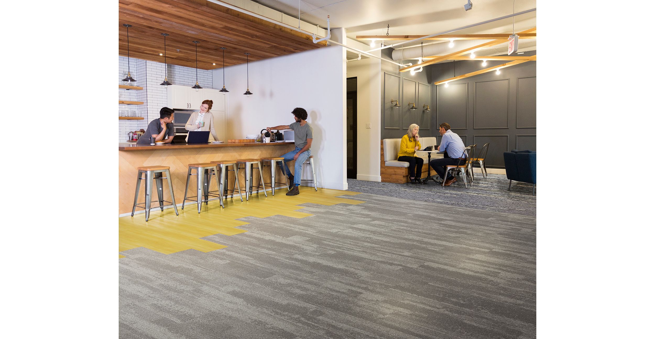 Stippled Hues: Biosphere Collection Carpet Tile by Interface