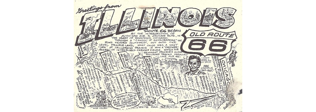 Route 66 Illinois Vintage Postcards