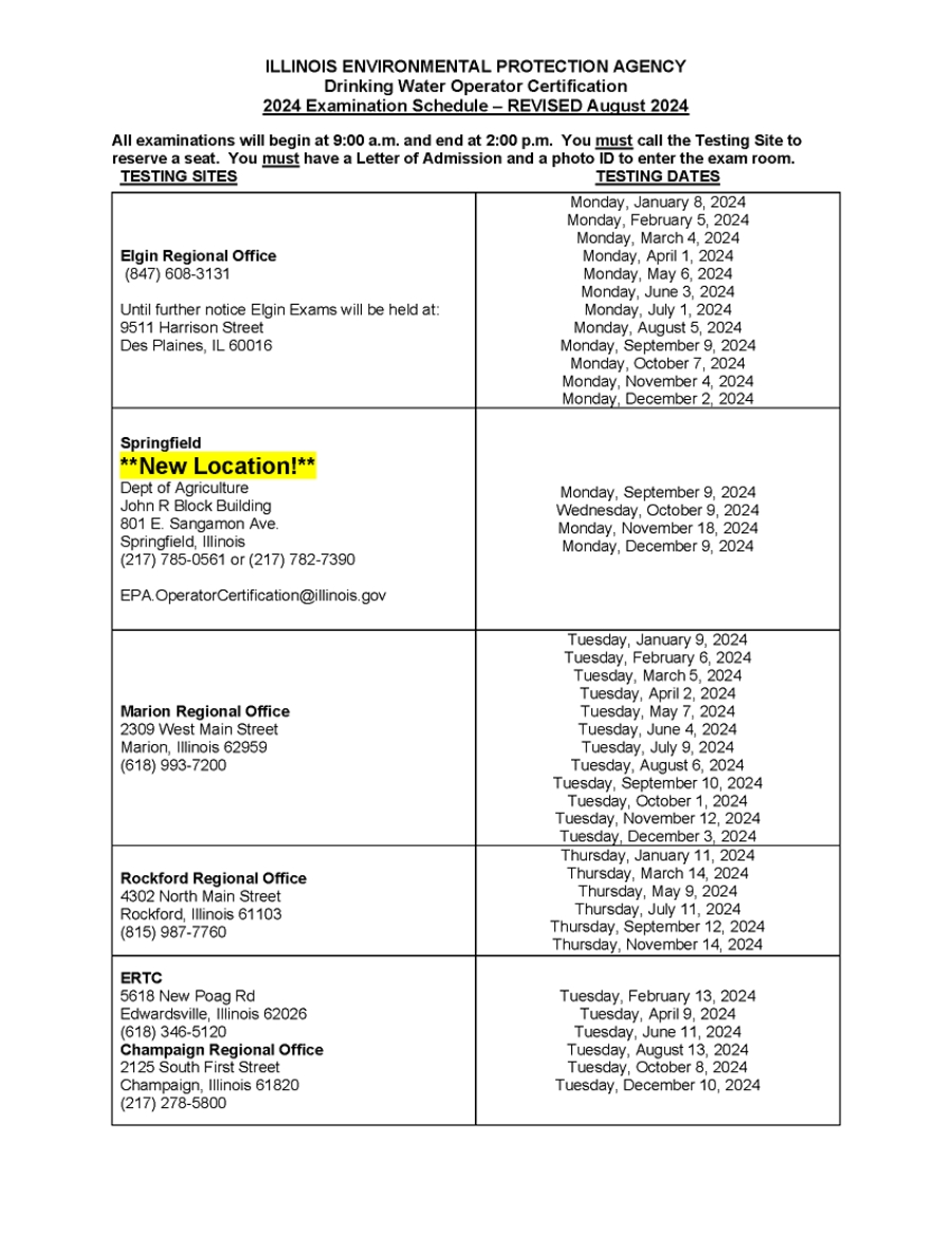 Examination Schedules