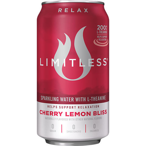 Limitless® Cherry Lemon Bliss Flavored Sparkling Water with L-Theanine ...