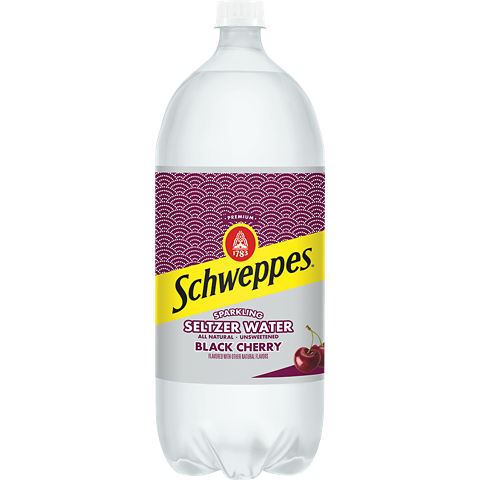 Schweppes® Black Cherry Flavored Sparkling Seltzer Water/Sparkling Water Beverage 2 liter ...