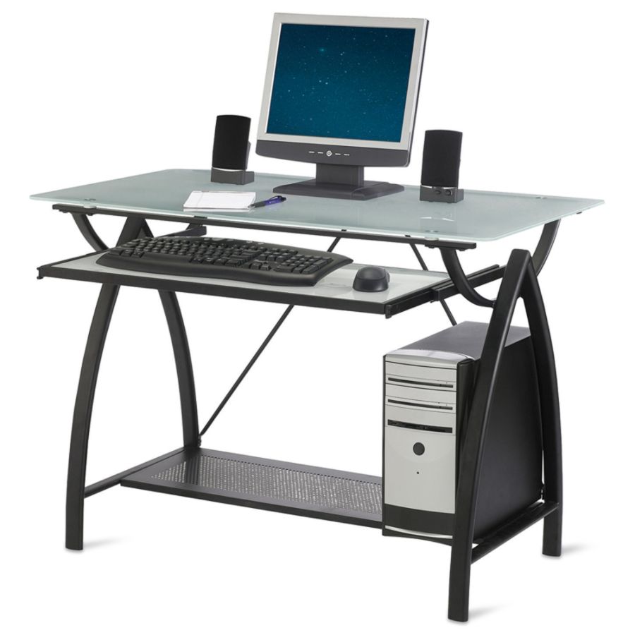 Office Depot Computer Desk Realspace Axley 55 W Glass Computer Desk
