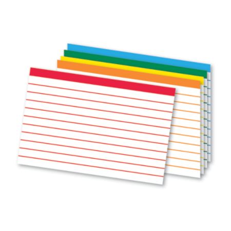 Office Depot Brand Color Coded Ruled Index Cards 4 x 6 Assorted Colors ...