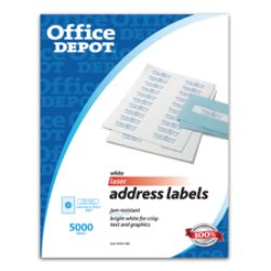 Office Depot Brand White Laser Address Labels 1 x 4 Box Of 5000 by ...