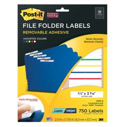 Post it Super Sticky Color Removable InkjetLaser File Folder Labels 23 ...