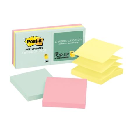 Post it Pop up Notes 3 in x 3 in Marseille Color Collection 600 3 x 3 ...