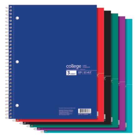 Office Depot Brand Wirebound Notebook 3 Hole Punched 8 12 x 11 3 ...