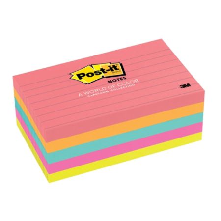Post it 3 x 5 Lined Notes Cape Town Collection 100 Sheets Per Pad Pack ...