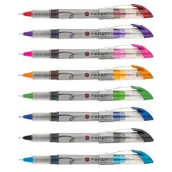 FORAY Liquid Porous Point Pens 0.8 mm Fine Point Silver Barrel Assorted ...