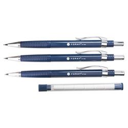 FORAY Auto Feed Mechanical Pencils 0.7mm Blue Barrel Pack Of 3 With 6 ...