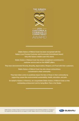 Subaru Love Promise Begins With Diablo Subaru of Walnut Creek in Walnut ...