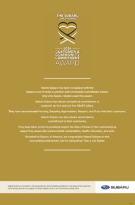 Subaru Love Promise Begins With Valenti Subaru in Westerly, RI