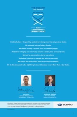 Subaru Love Promise Begins With Lithia Subaru of Oregon City in Oregon ...