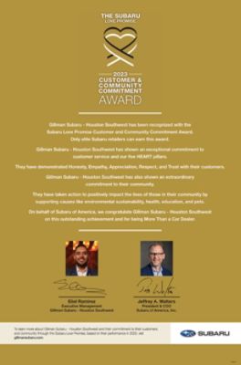 Subaru Love Promise | At Gillman Subaru Southwest