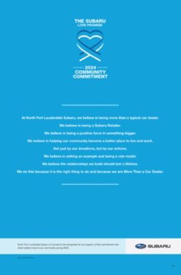 Subaru Love Promise Begins With North Fort Lauderdale Subaru in Fort ...