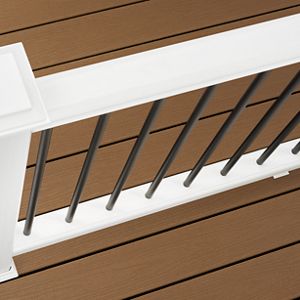 Trex Enhance® Basics Decking in Saddle with Trex Select® Railing in ...