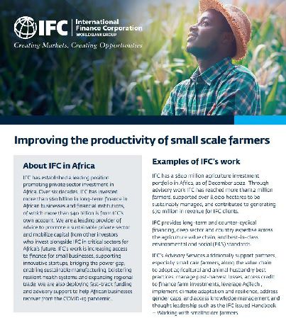 Improving the productivity of small scale farmers